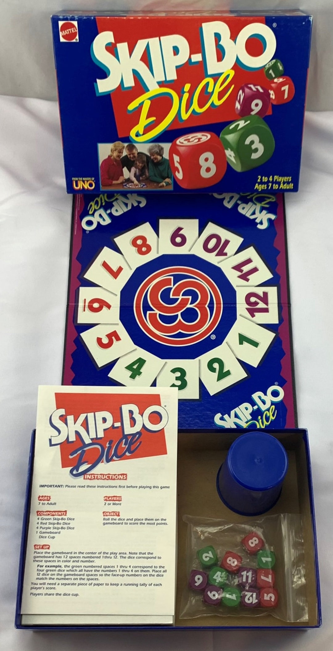 1995 Skip Bo Dice Game by Mattel Complete in Great Condition FREE ...