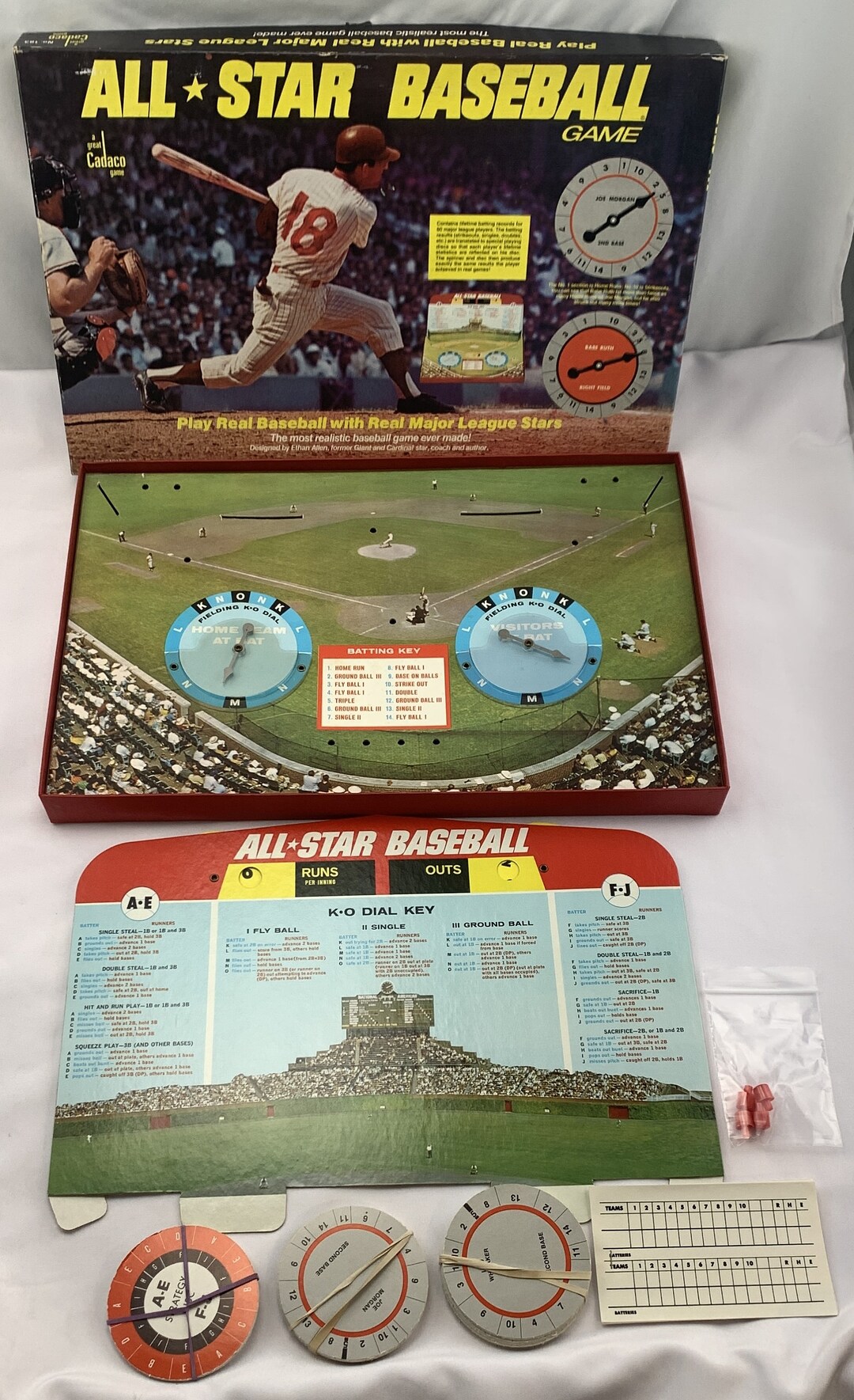 1968 All Star Baseball Game by Cadaco Complete in Great Condition FREE ...