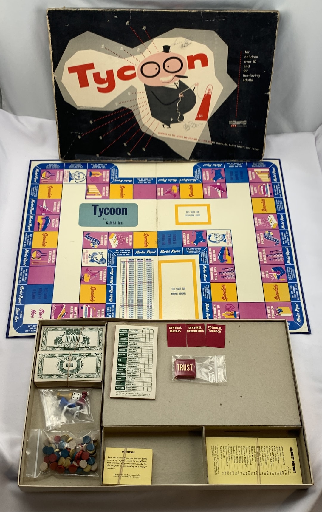 Vintage Tycoon Board Game by Games Inc. Stock Market Finance Game GUC ...