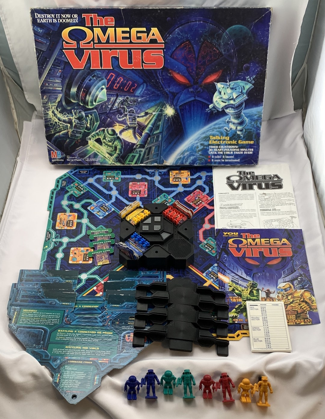 1992 Omega Virus Game by Milton Bradley Complete in Very Good Condition ...