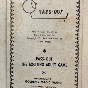 1965 Pass Out Game by Frank Bresee Complete in Great Condition FREE ...