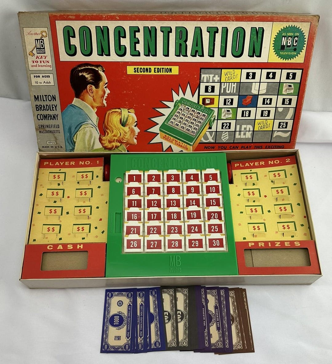 1963 Concentration Board Game 2nd Ed Milton Bradley Complete Very Good ...