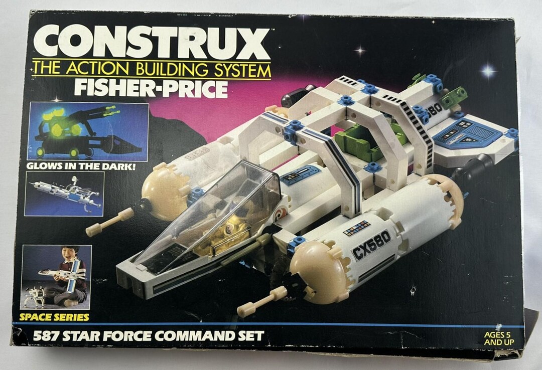 1986 Fisher Price Construx Set 587 Space Series Complete Good Condition ...