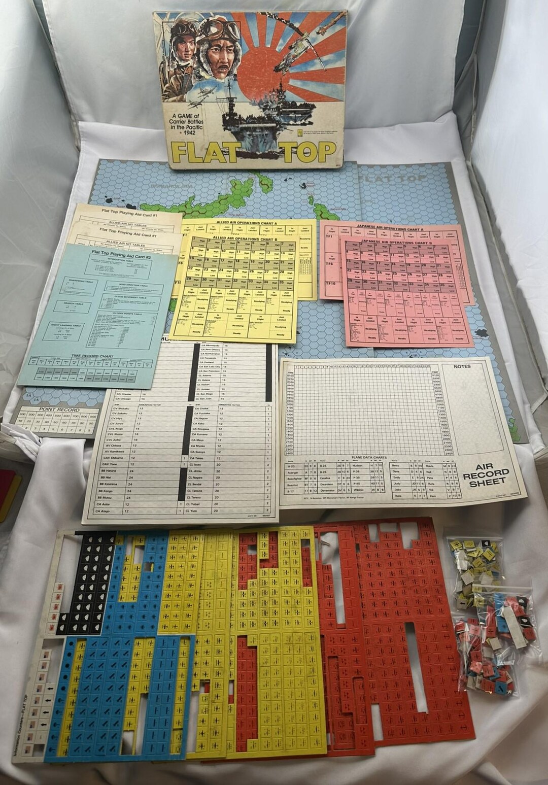 1981 Flat Top Game by Avalon Hill Complete Mostly Unpunched Good ...