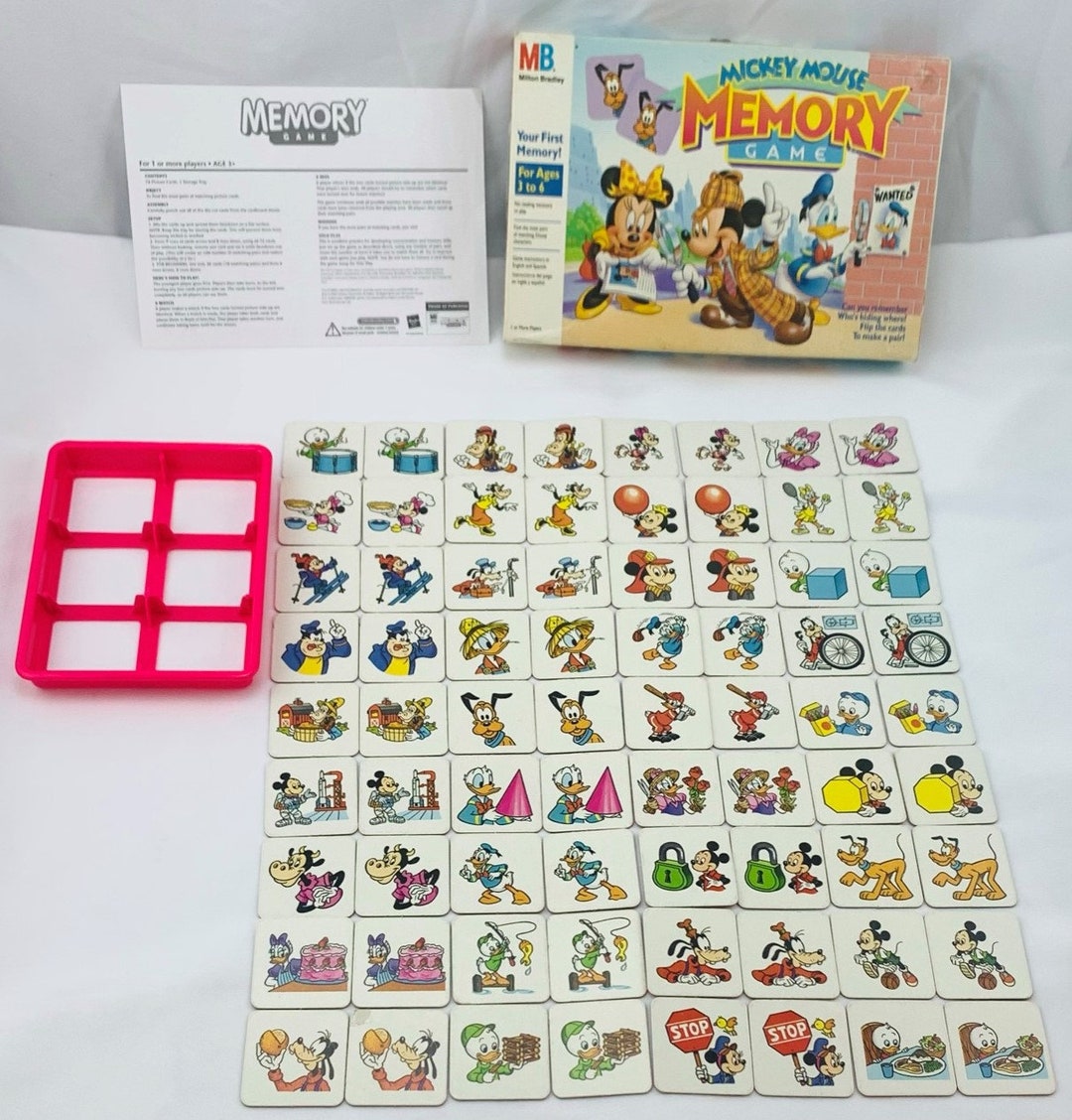 1990 Disney Memory Game by Milton Bradley Complete in Great Condition ...