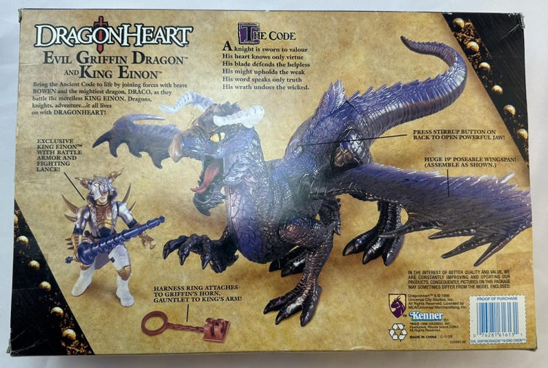 1995 Dragonheart Evil Griffin Dragon King Einon by Kenner Brand New ...