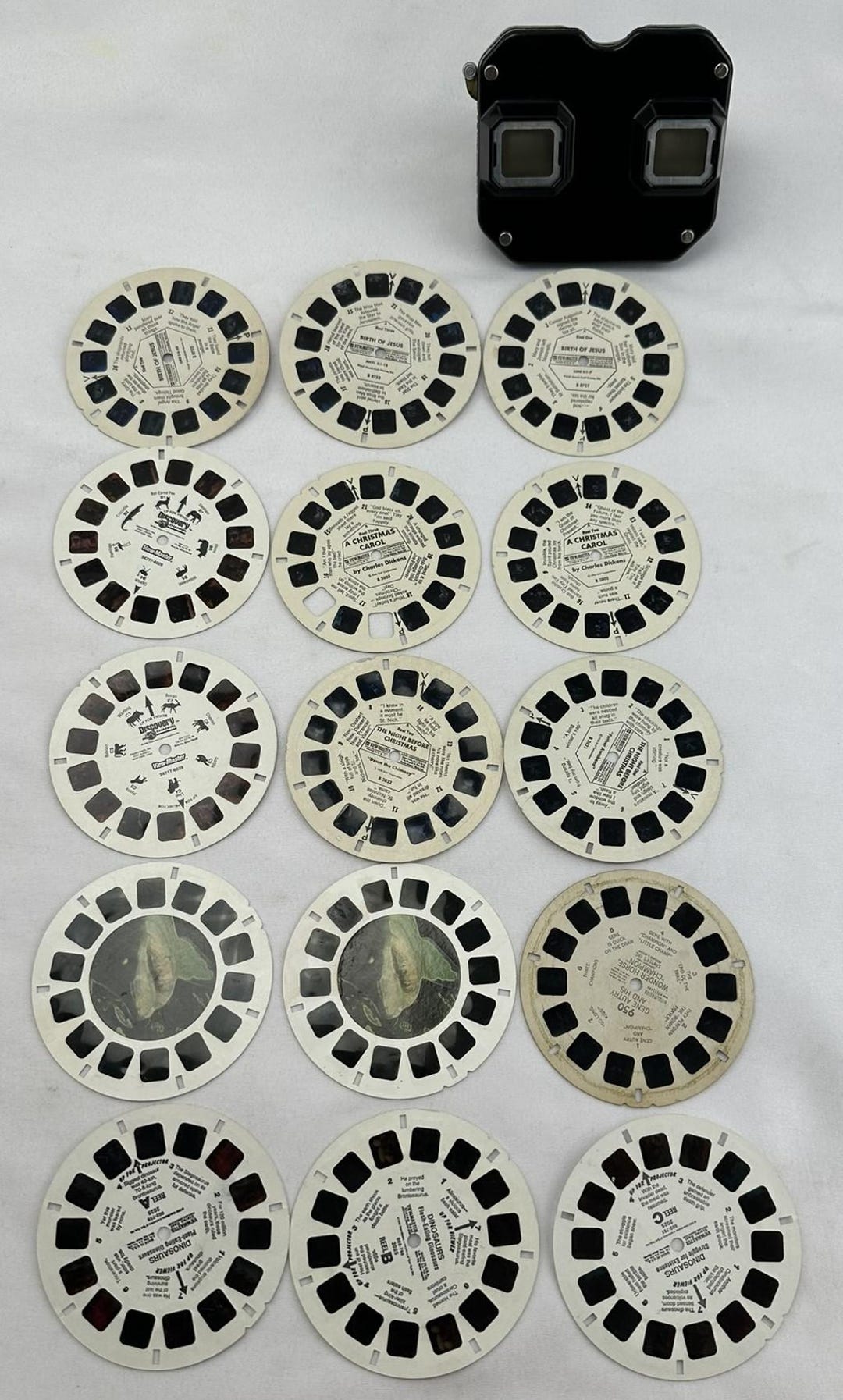 Vintage Viewmaster Sawyers Viewer Black With 15 Reels Made in USA Works ...