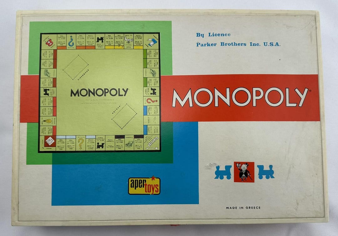 1961 Monopoly Game Greek Edition Travel by Aper Toys New Old Stock FREE ...
