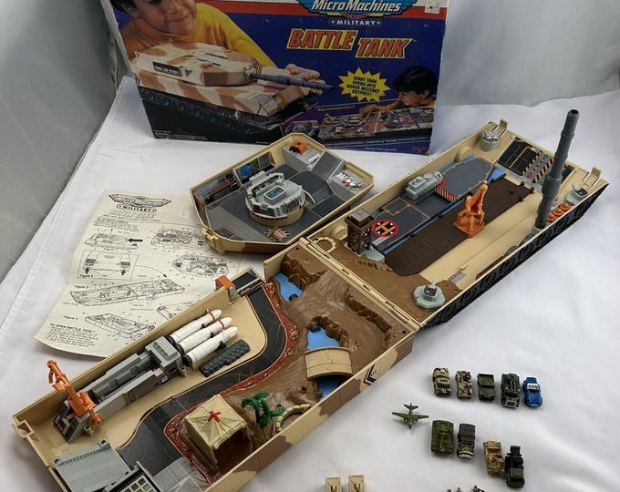 1993 Micro Machines Battle Tank Playset Galoob Complete With Extras ...