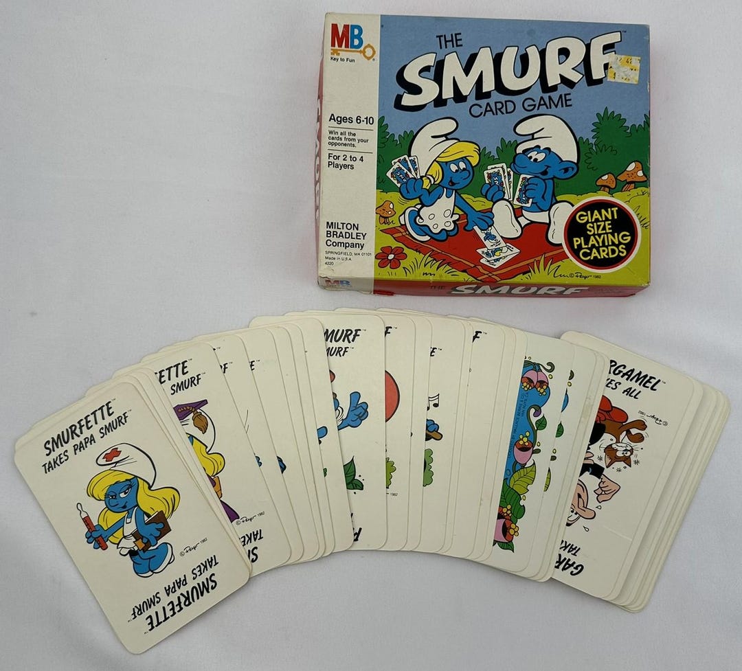 1982 Smurf Card Game by Milton Bradley Complete in Good Condition FREE ...