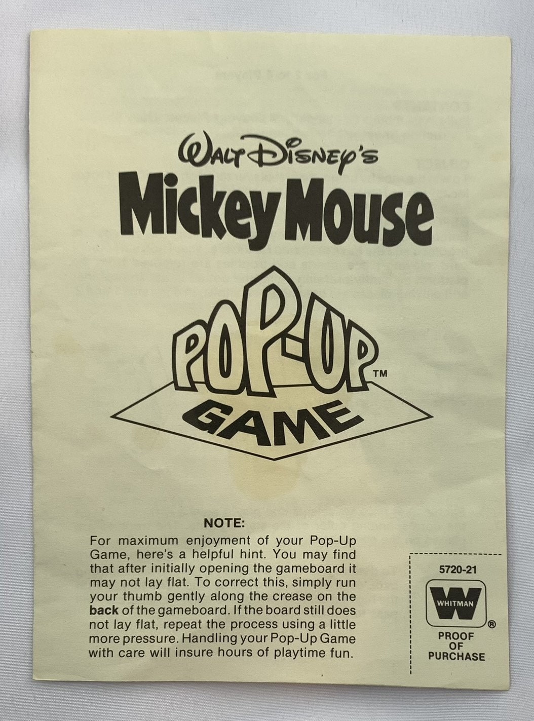 1982 Mickey Mouse Pop up Game by Whitman in Good Condition - Etsy