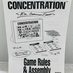 1998 Concentration Game 40th Anniversary Edition Endless Games Complete ...