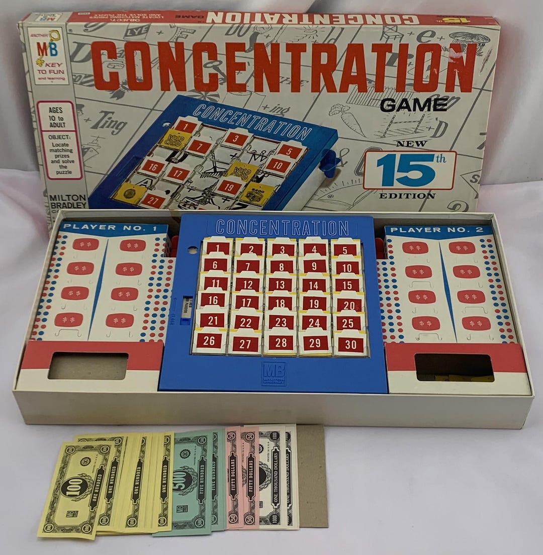 1976 Concentration Board Game 15th Ed Milton Bradley Complete Great ...
