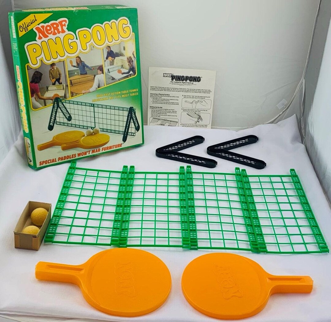 1982 Nerf Ping Pong Game Parker Brothers Complete in Very Good ...
