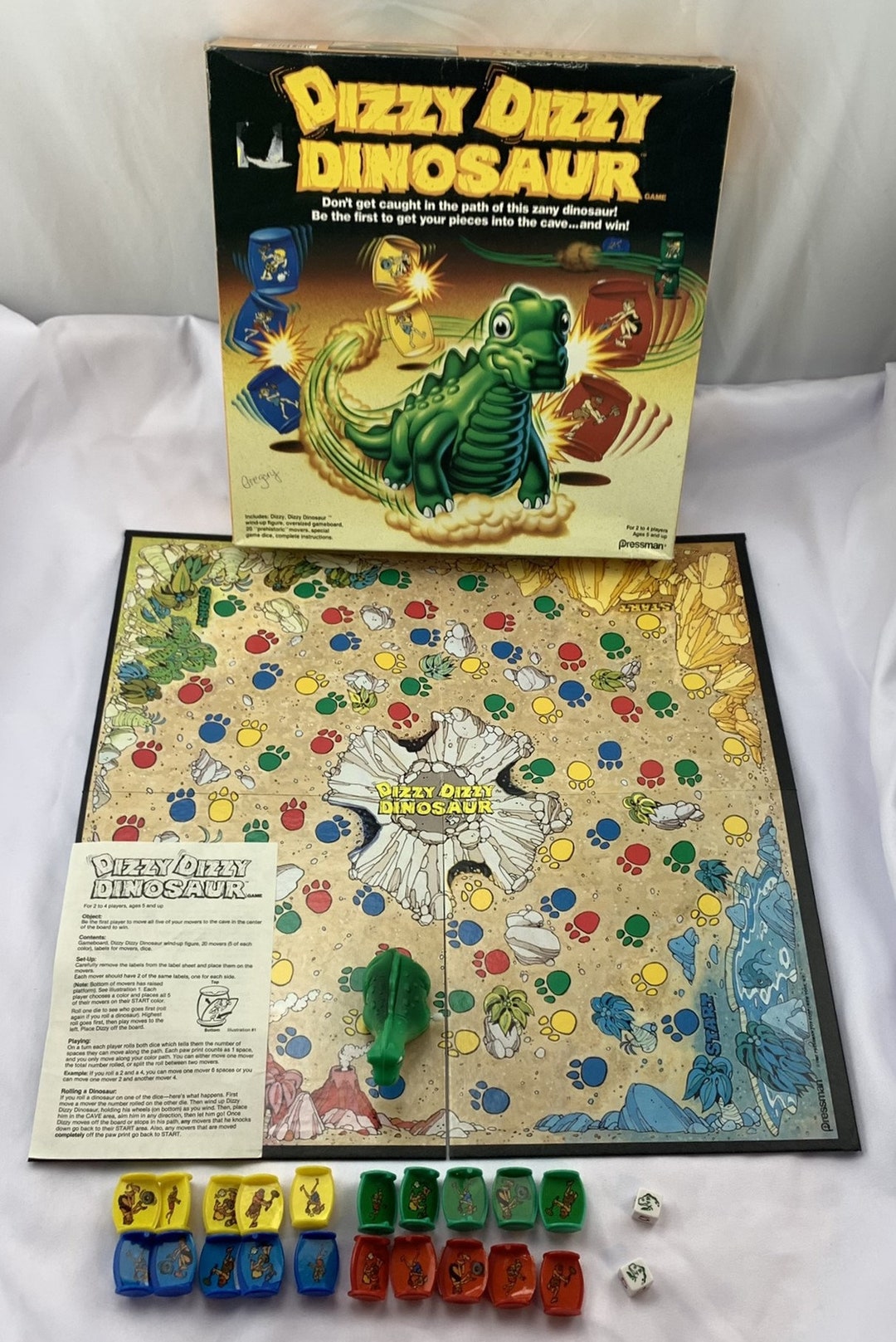 1987 Dizzy Dizzy Dinosaur Game by Pressman Complete in Great - Etsy