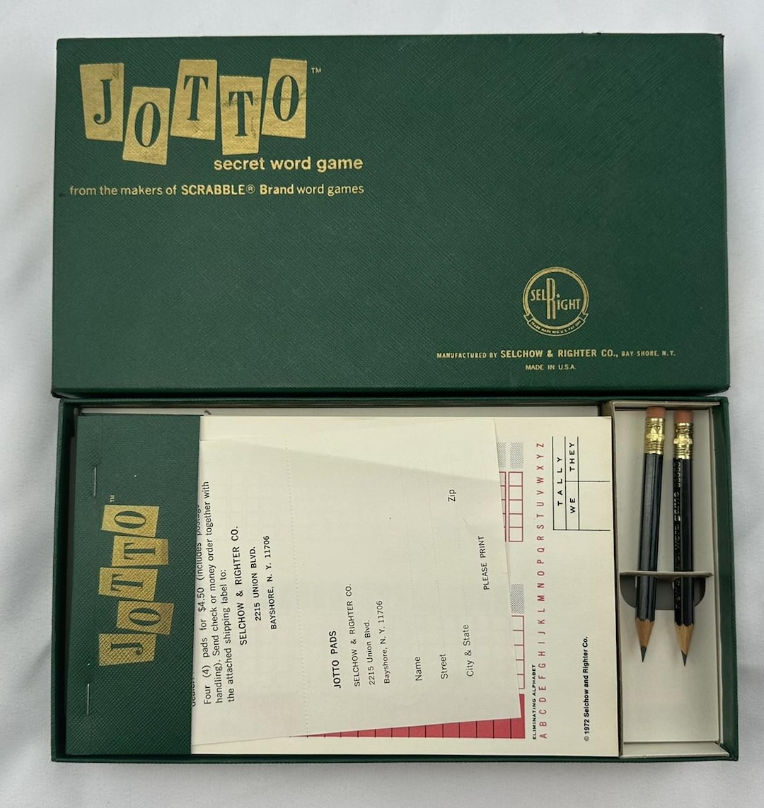 1967 Jotto Game by Selchow and Righter Never Played FREE SHIPPING - Etsy