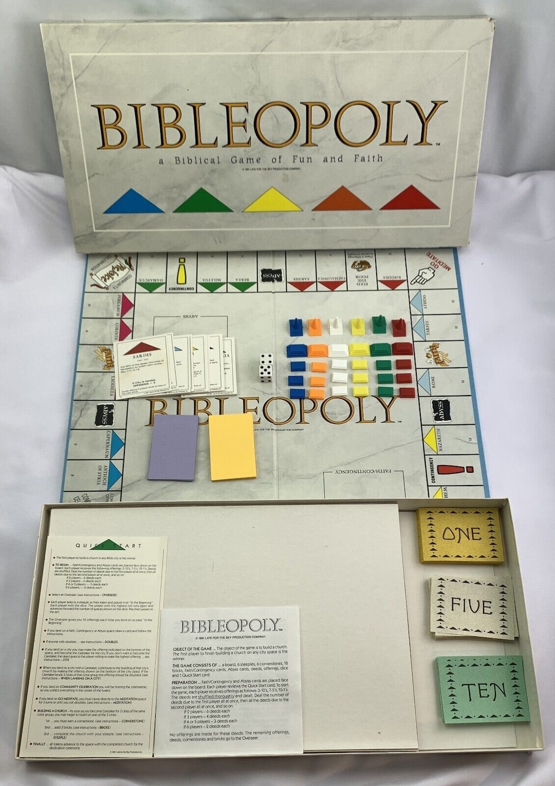 1991 Bibleopoly Board Game by Late for the Sky Complete in Great ...