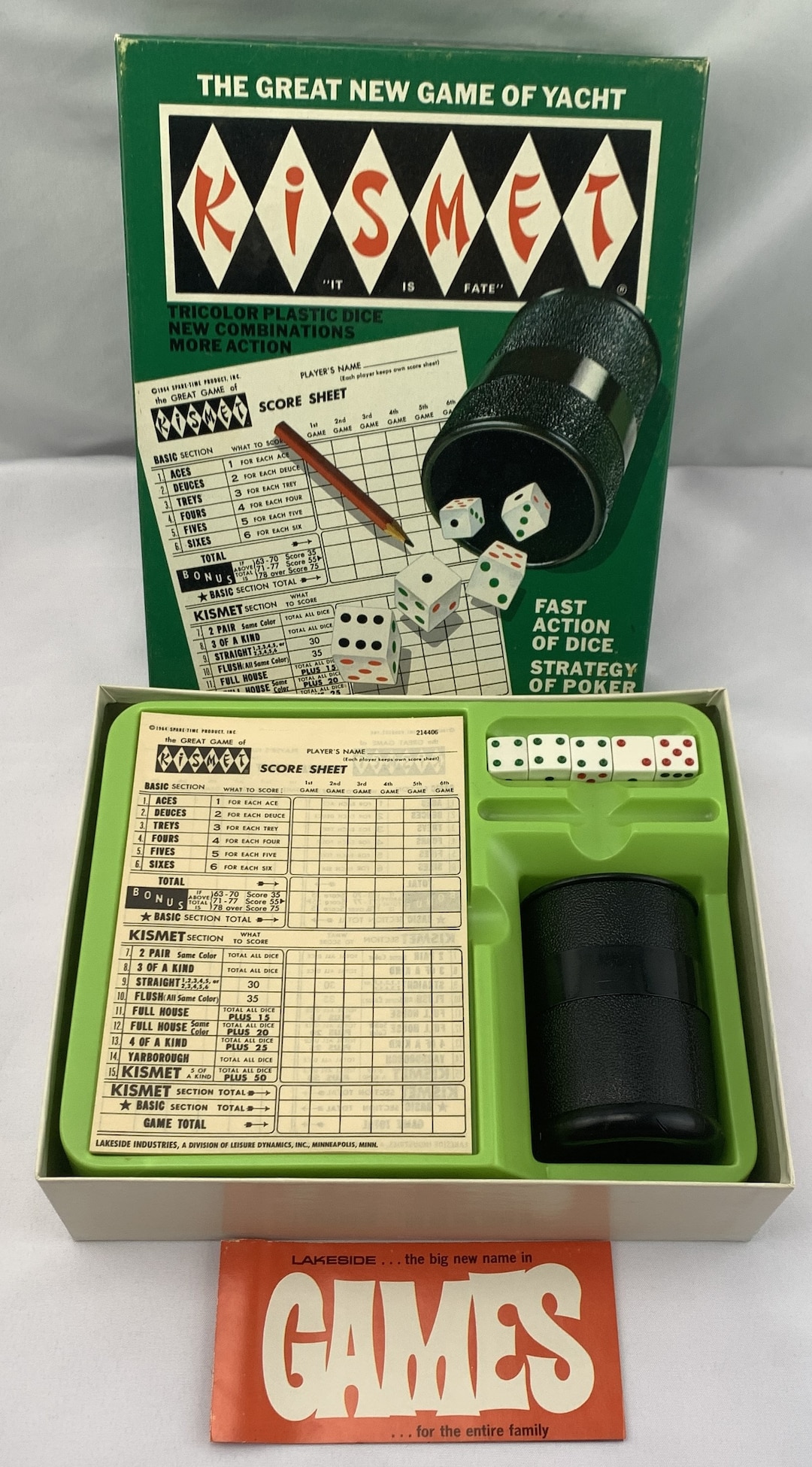 1964 Kismet Game of Yacht Complete Lakeside Games Great Condition FREE ...