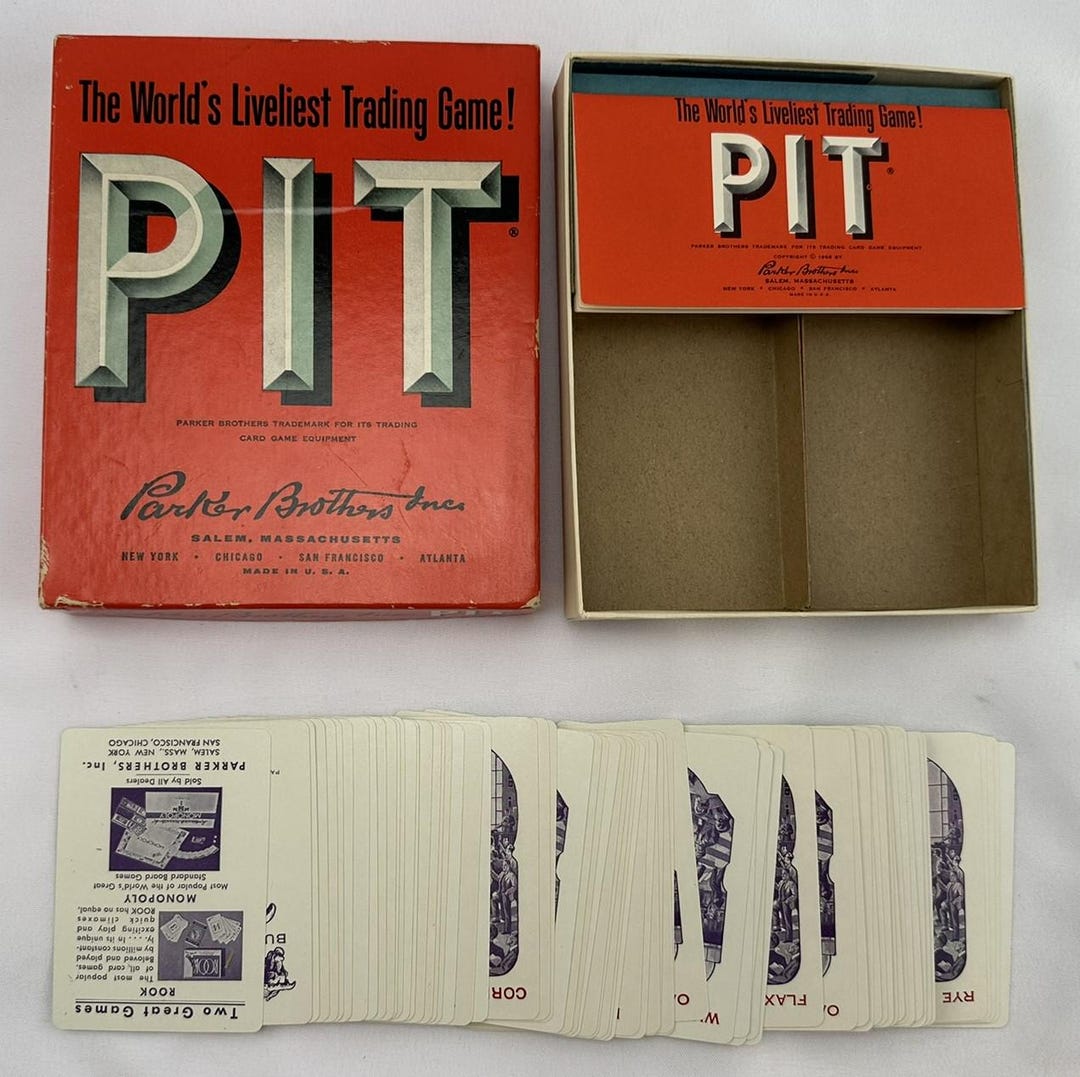 1962 Pit Card Game by Parker Brothers Complete in Great Condition FREE ...