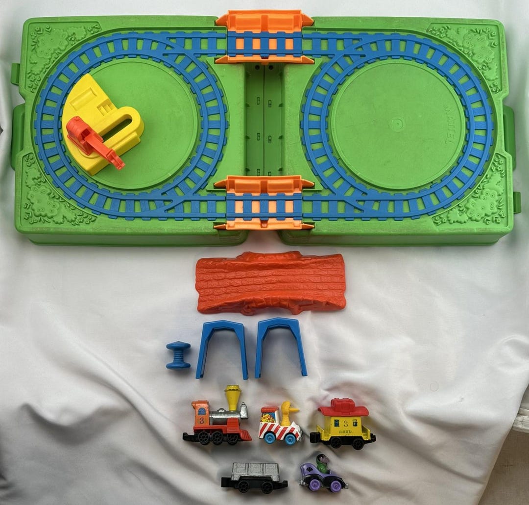 1980 Mattel My First Wheels Train Set Carry Case W/sesame Street Die ...
