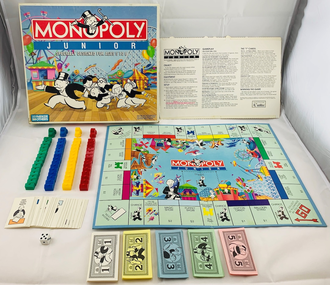 1990 Monopoly Junior Game by Parker Brothers Complete in Great ...