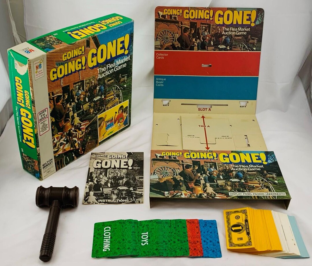 1975 Going Going Gone the Flea Market Auction Game by Milton Bradley ...