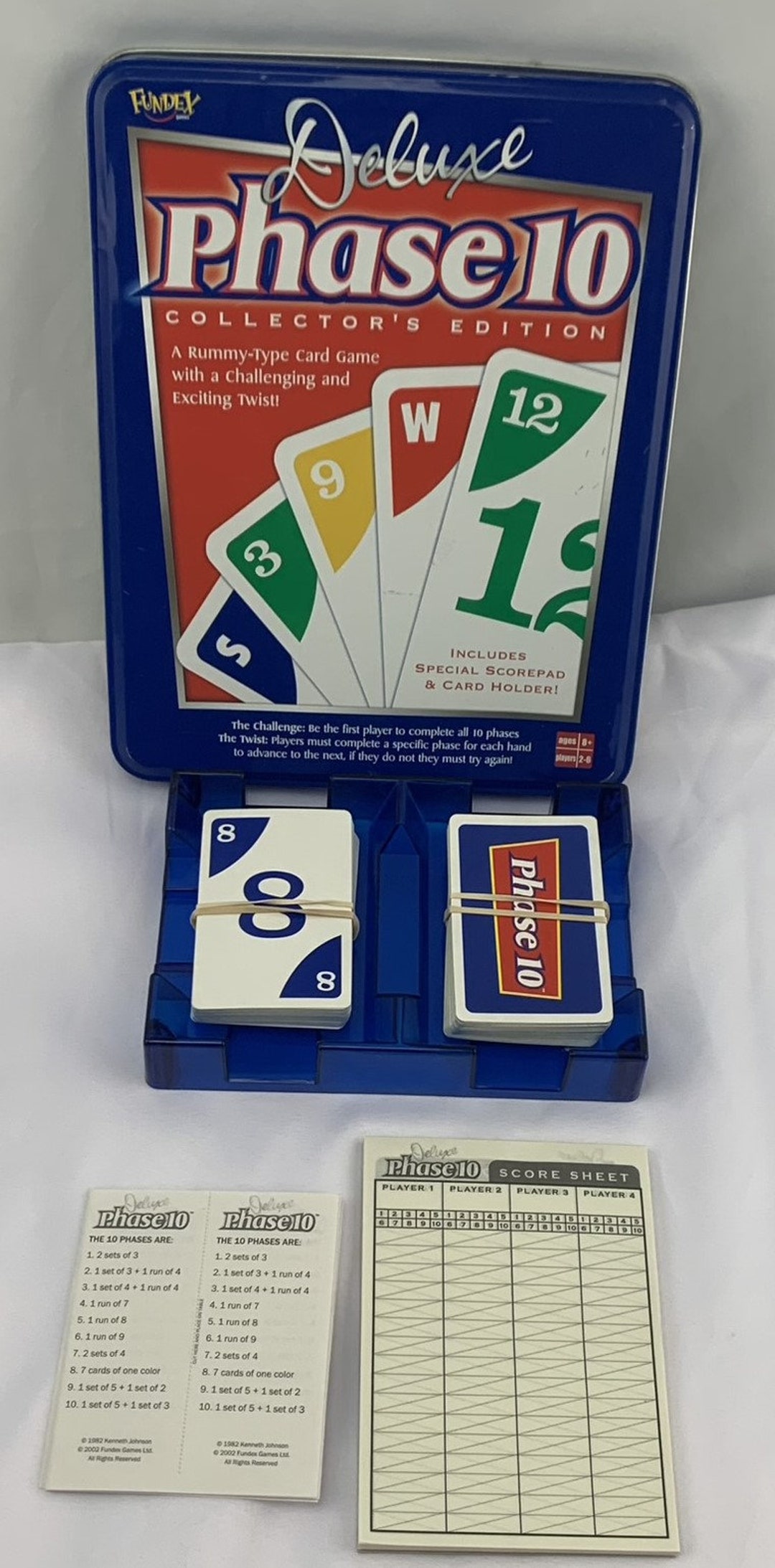 2002 Phase 10 Deluxe Game by Fundex Complete in Good Condition FREE ...