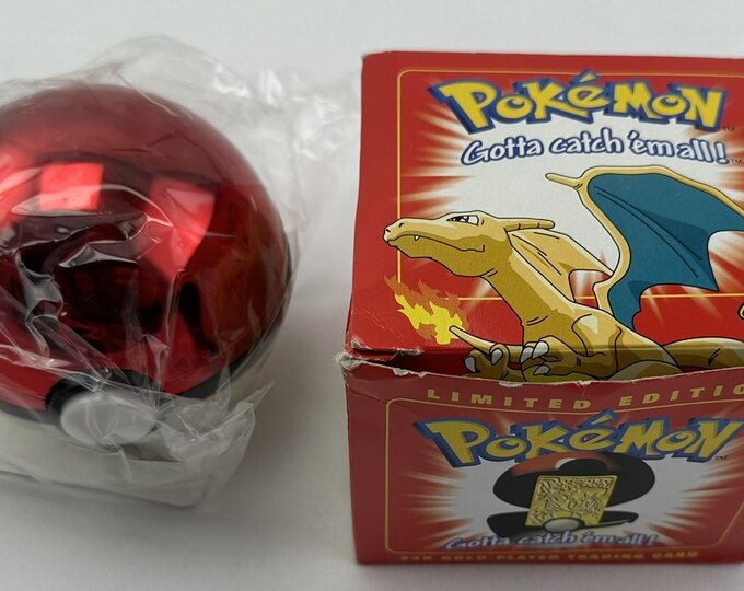 1999 Charizard Gold Plate Poke Ball Burger King Promo Brand New Sealed ...