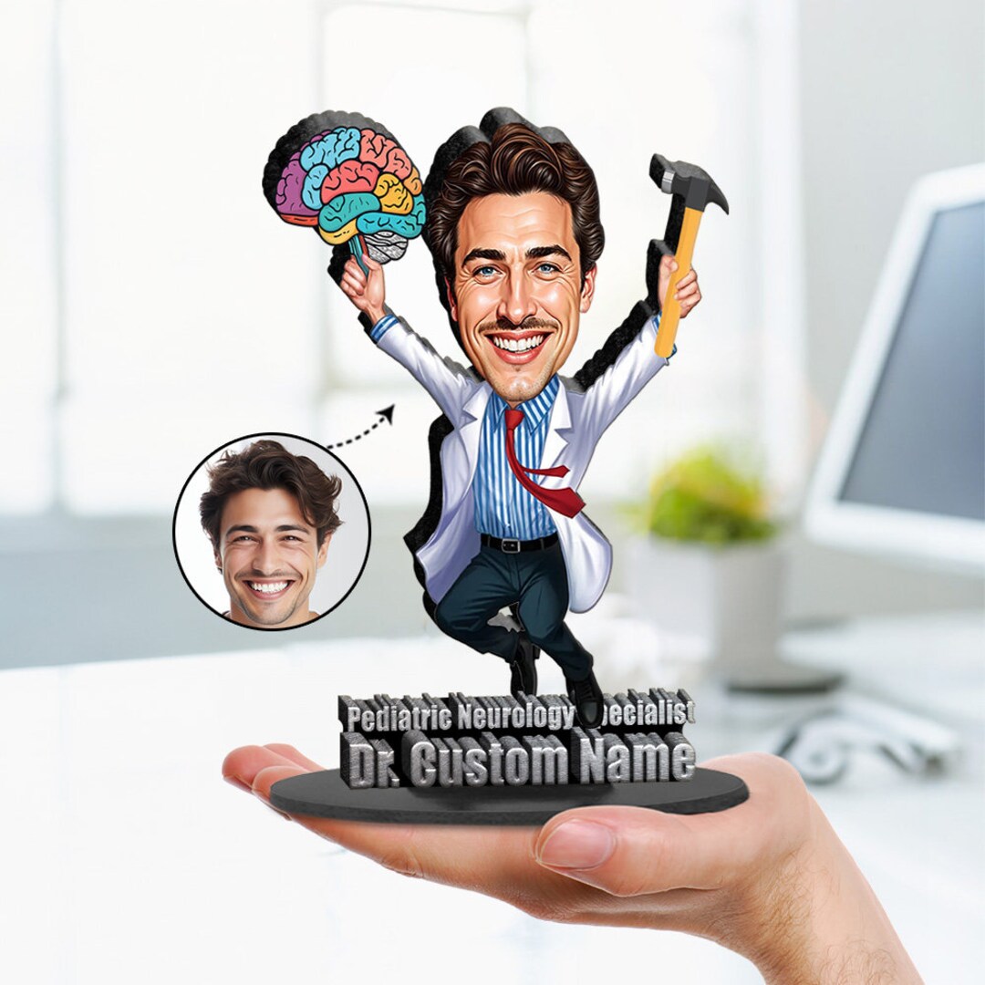 Custom Neurosurgeon Doctor Gift Set for Men, Brain Surgeon Cartoon ...