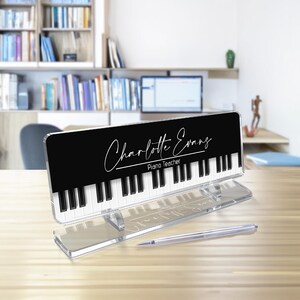 Custom Piano Teacher Desk Name Plate – Personalized Acrylic Sign – Gift ...