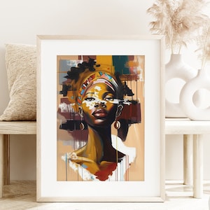 Black Art, Beauty of Abstract African Women: A Set of 3 Inspiring ...