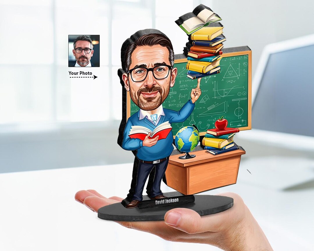 Personalized Math Teacher Gift | Mathematician Caricature Portrait From ...