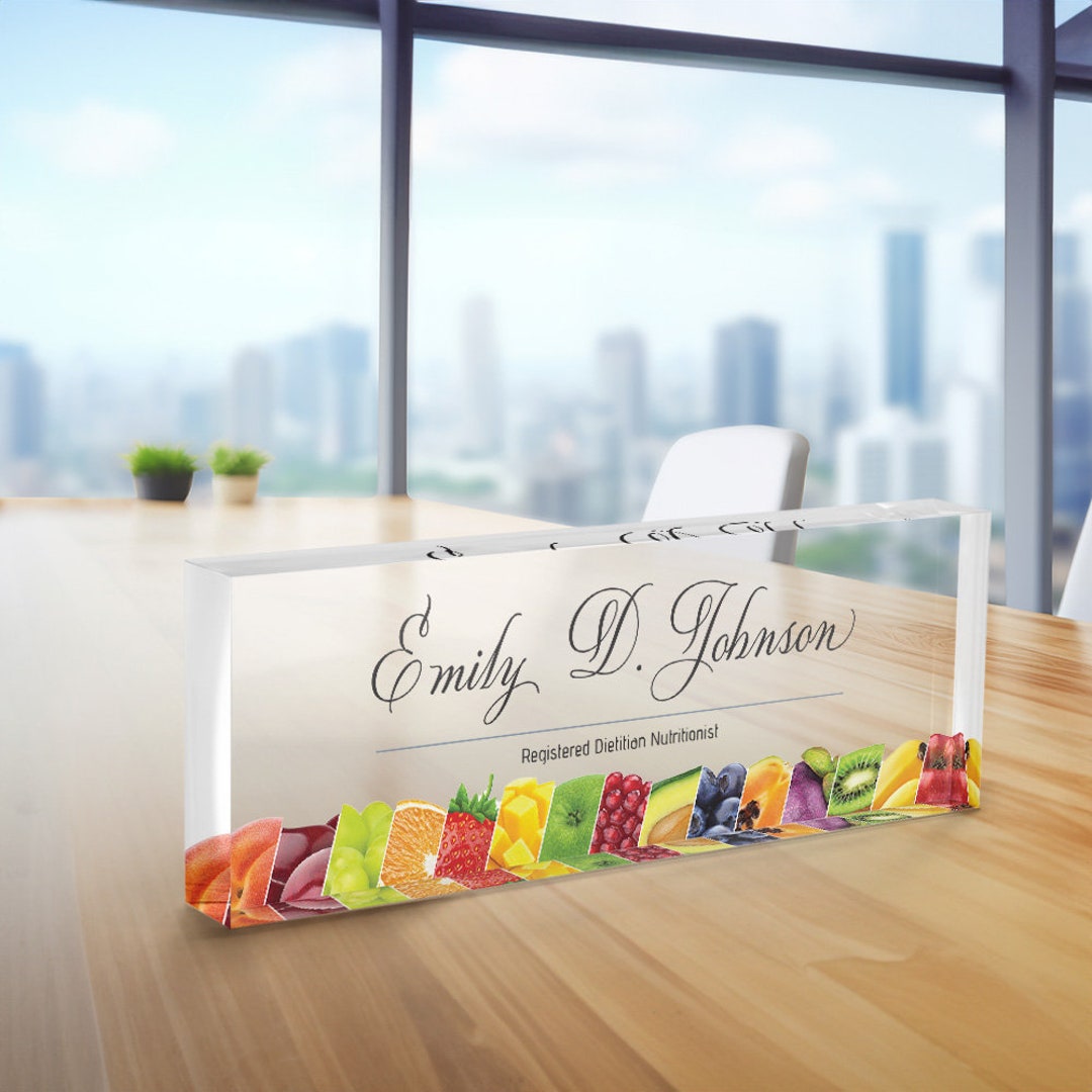 Personalized Dietitian 3D Desk Plaque, Custom Nutritionist Acrylic Name ...