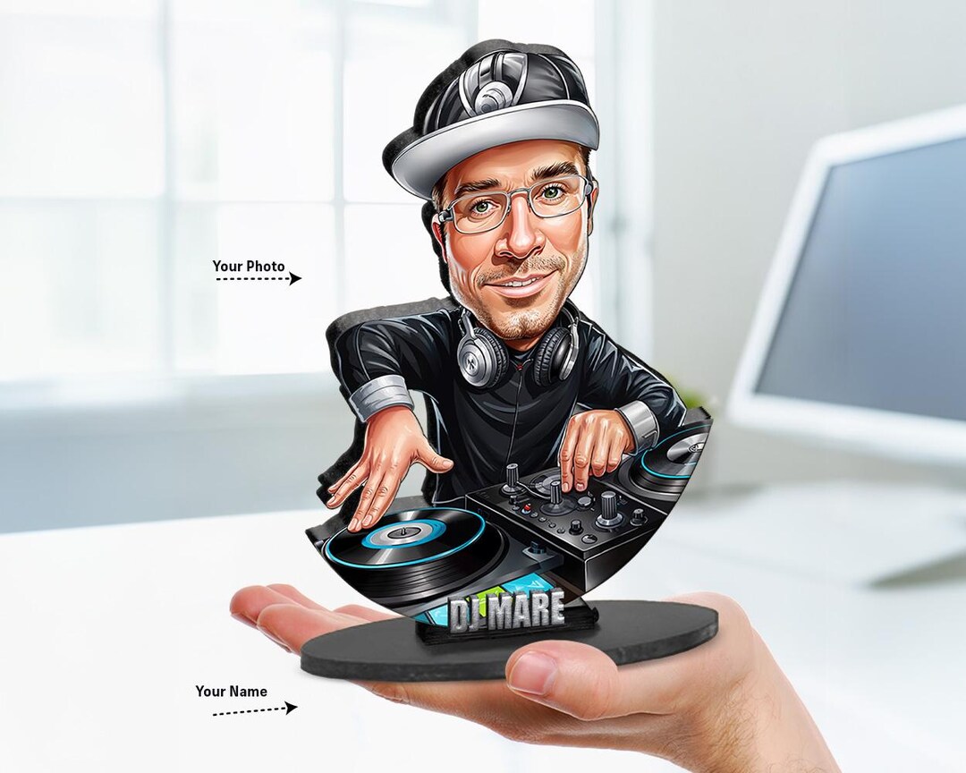 Personalized DJ Gift | Disc Jockey Caricature Portrait From Your Photo ...