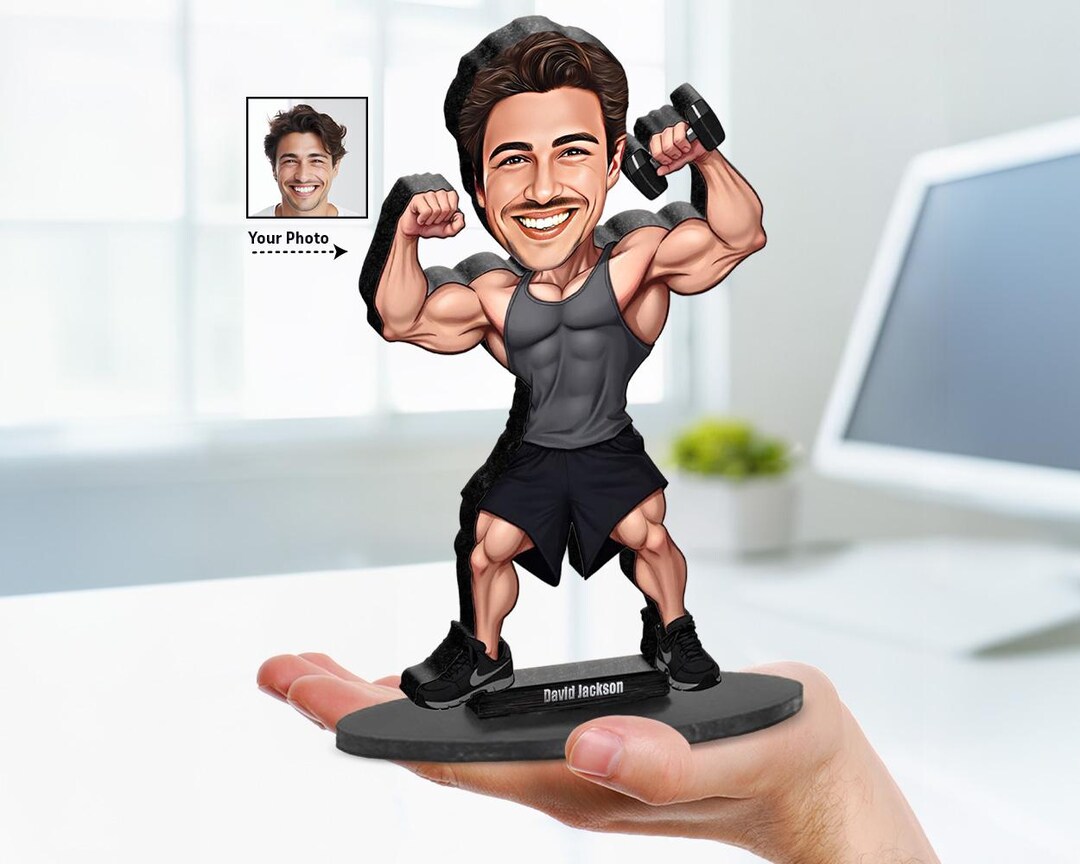 Personalized Male Bodybuilder Gift | Fitness Trainer Caricature ...
