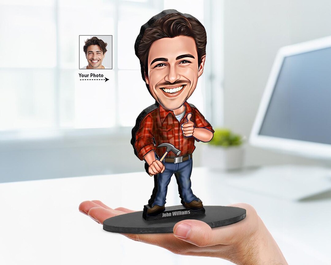 Personalized Carpenter Gift | Custom Woodworker Caricature Figurine ...