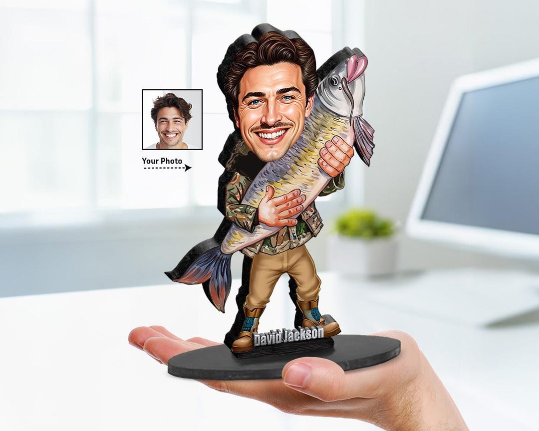 Male Fisherman Gift | Fishing Hobby & Outdoors Keepsake | Custom ...