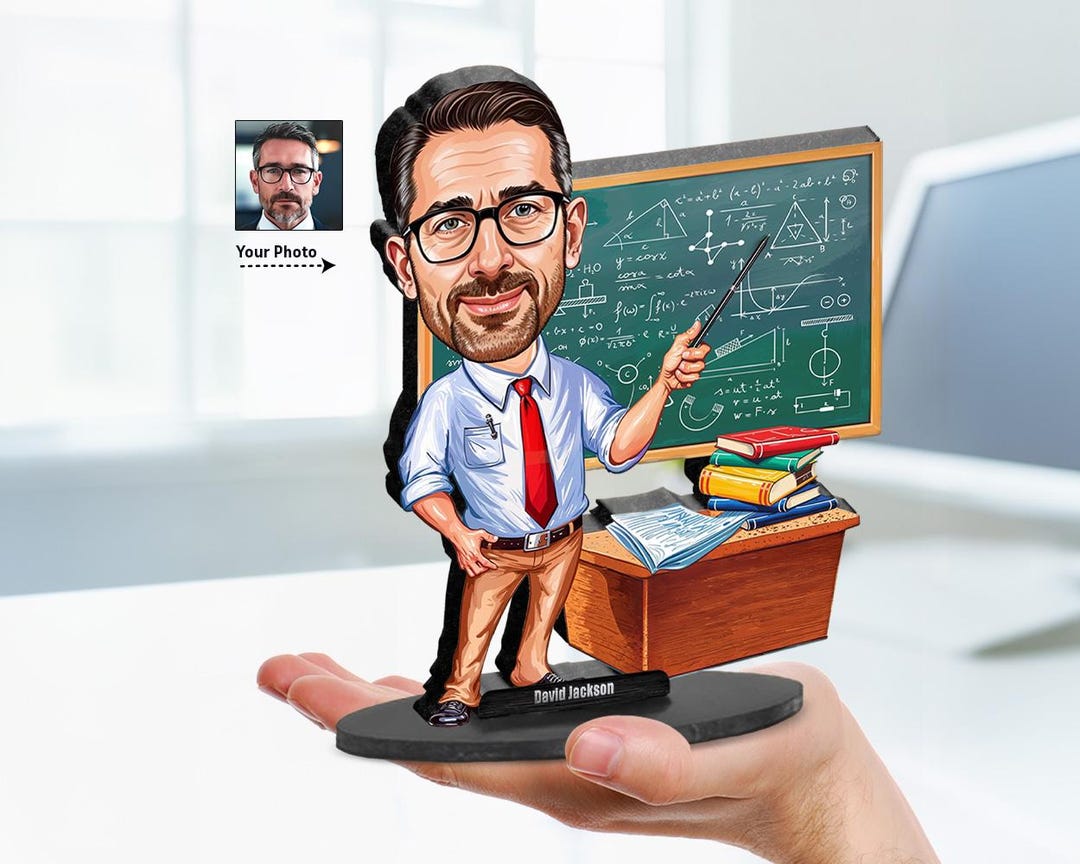 Personalized Physics Teacher Gift | Physics Professor Caricature ...