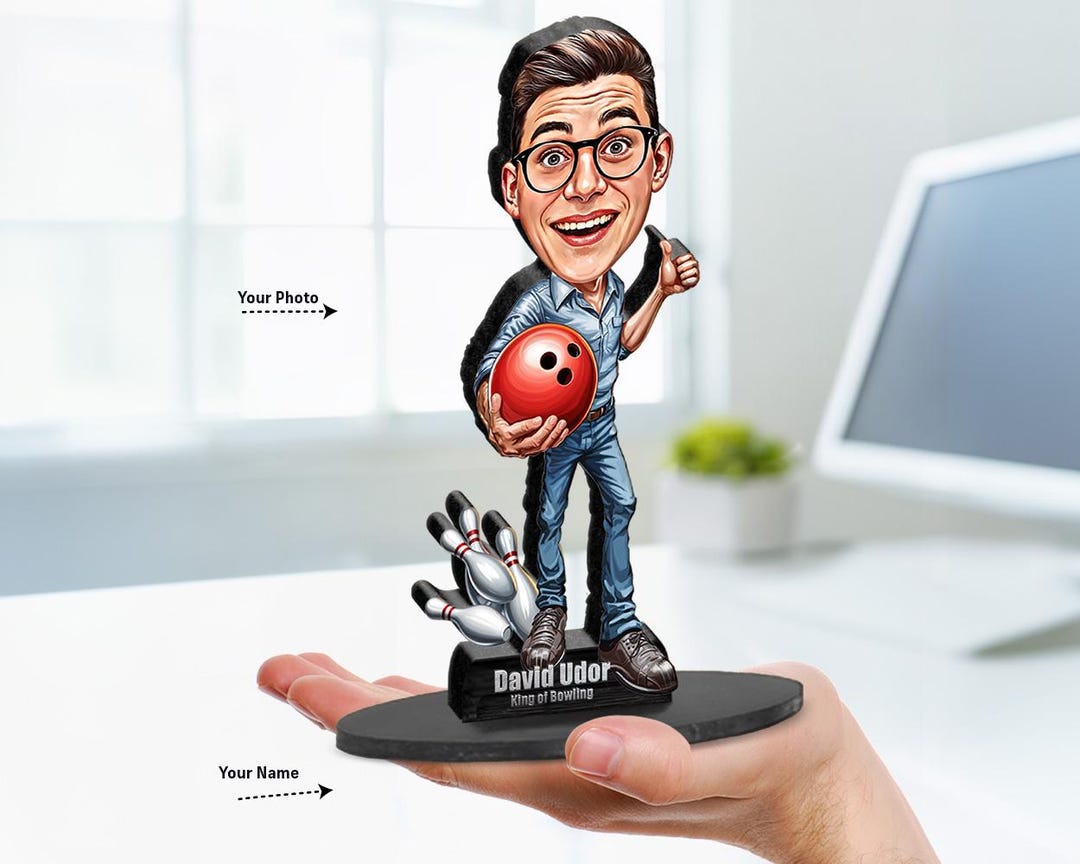 Personalized Bowler Gifts | Bowling Caricature Portrait From Your Photo ...