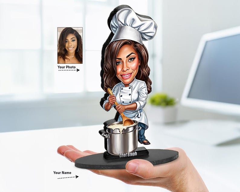 Personalized Male Chef Figurine | Custom Cooking Gift From Photo ...