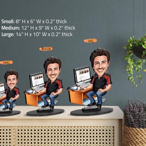 Computer Geek Gift | Custom Portrait as Cartoon Character | Computer ...