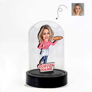 Personalized LED Light Glass Dome With Custom Photo Chef Cartoon ...