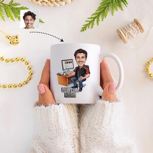 Computer Geek Gift Custom Portrait as Cartoon Character Computer Nerd Gift Coder Gift Computer ...