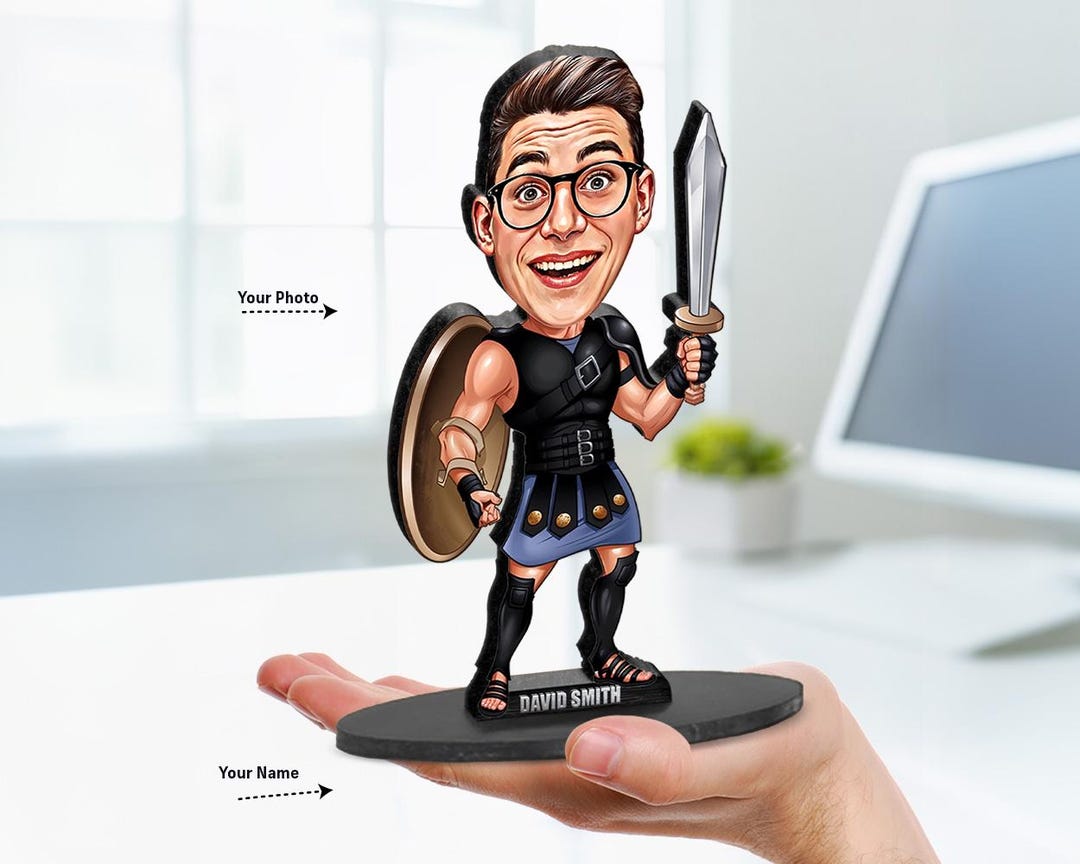 Personalized Gladiator Warrior Gifts | Caricature Portrait From Your ...