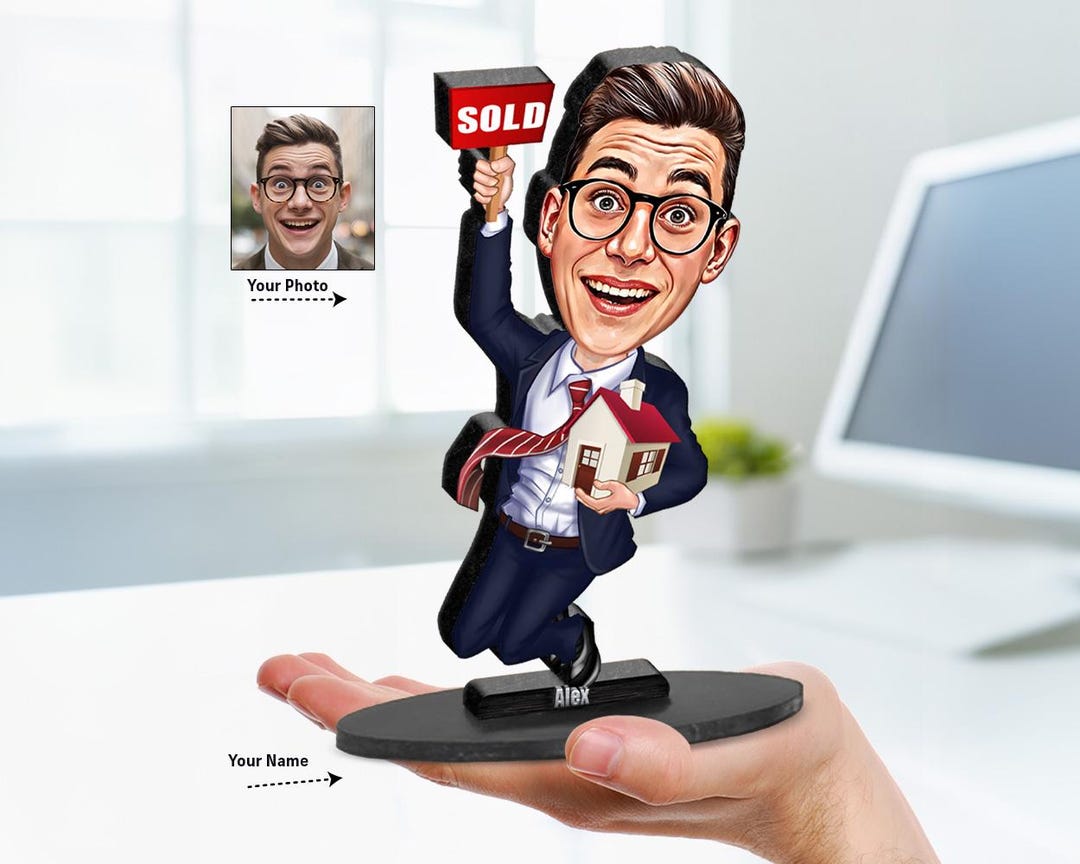 Real Estate Agent Gifts | Realtor Gift | Caricature Portrait From Your ...
