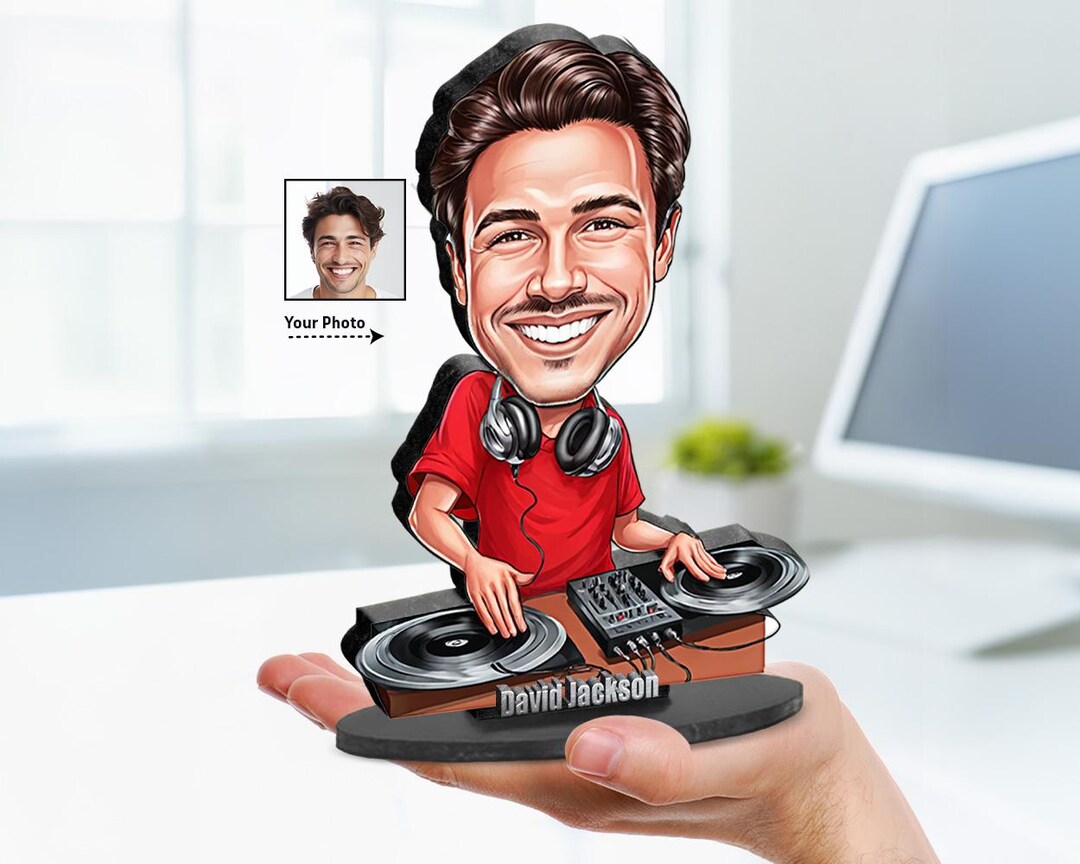 Personalized DJ Gift Fun Dj Gift Caricature Portrait From Your Photo 3D ...