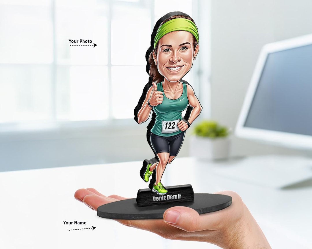 Custom Marathon Runner Gift for Her – Funny Personalized Caricature ...