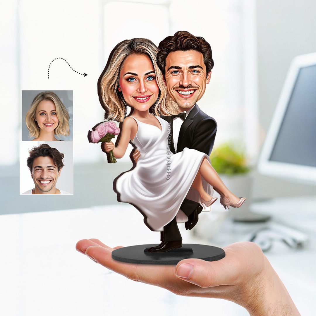 Personalized Married Couple, Bride Groom, Wedding, Valentine's Gift, 3D ...