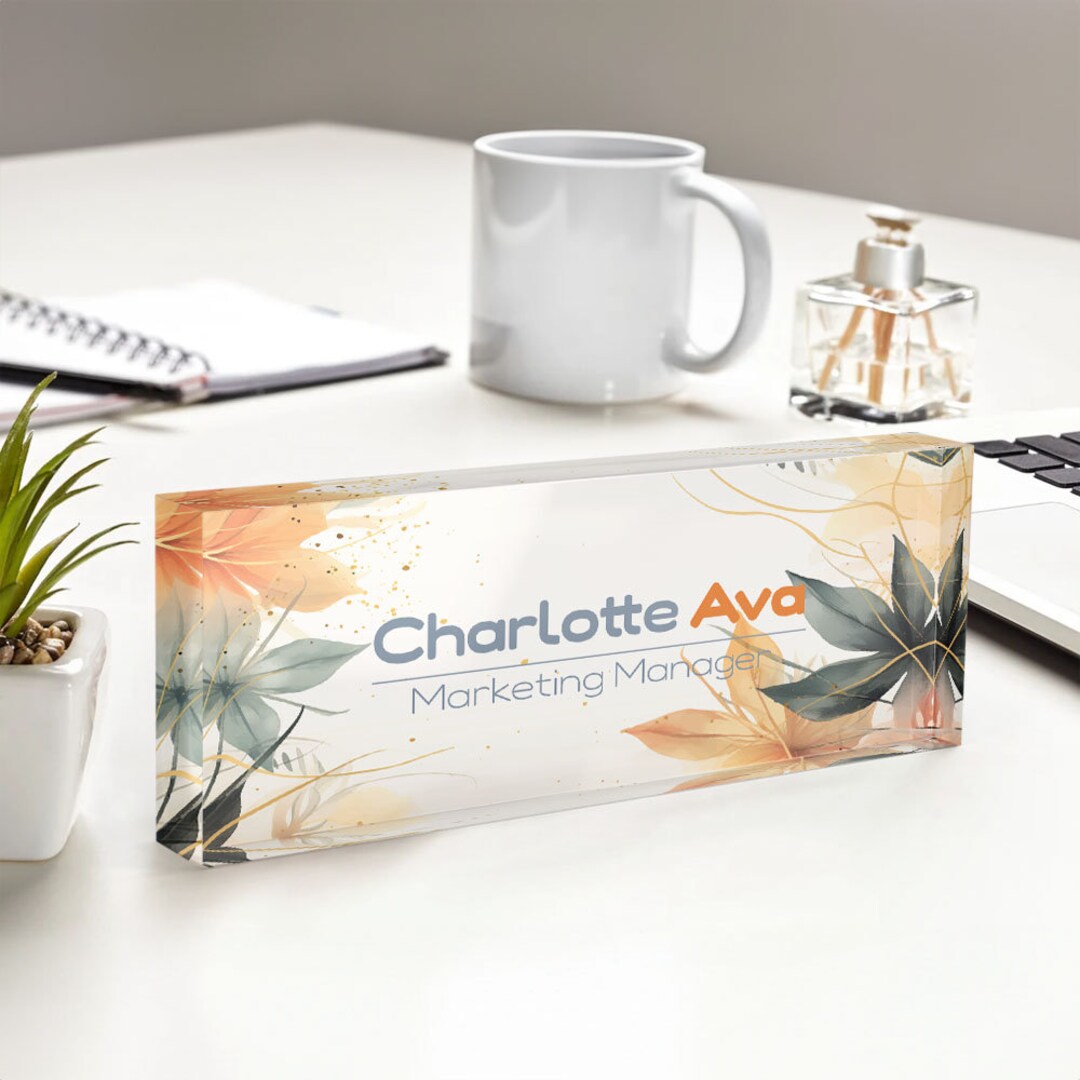 Executive Desk Name Plate, Personalized 3D Desk Plaque, Custom Acrylic ...