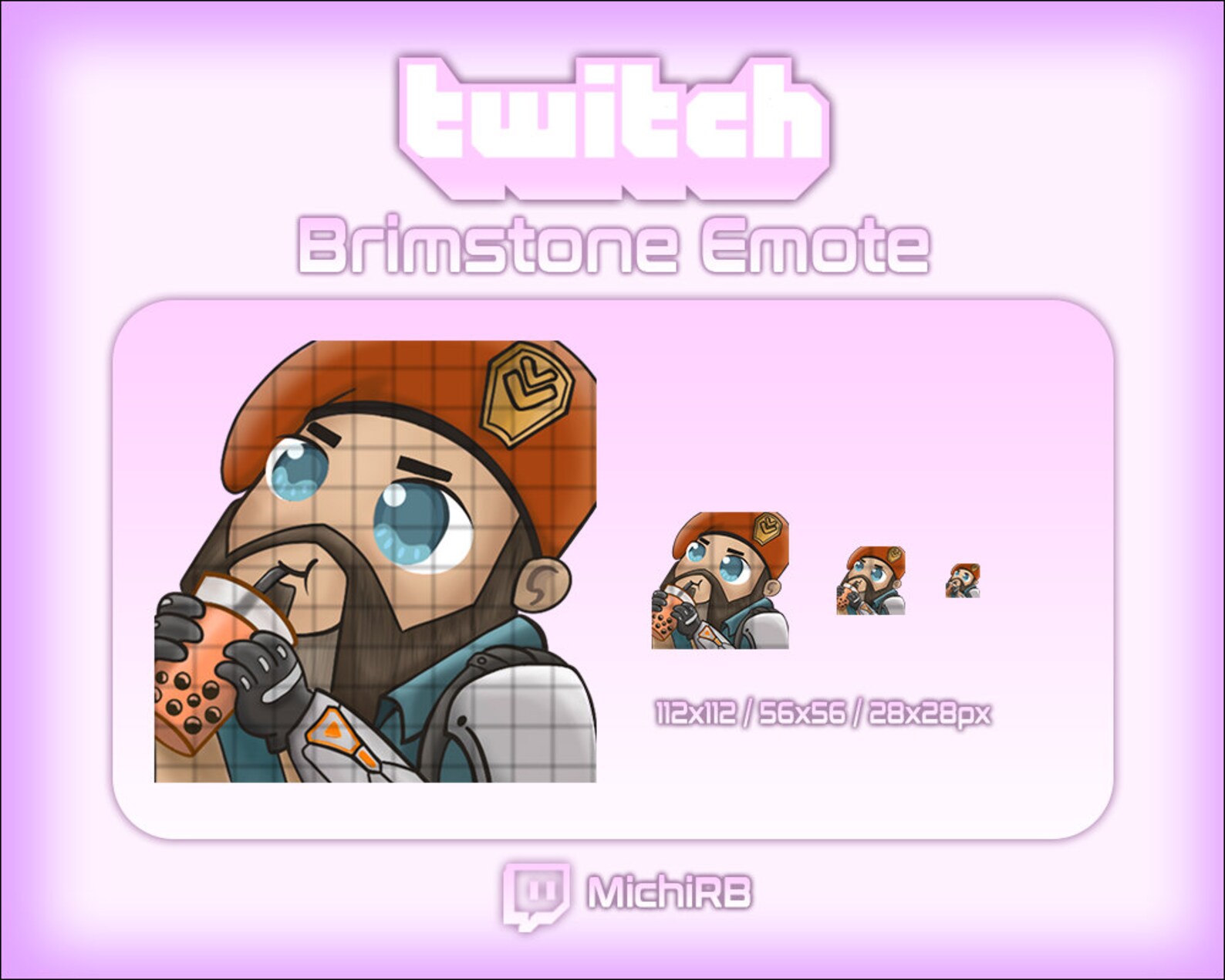Thai Tea Boba Brimstone Valorant Emote for Twitch Streaming ready to ...